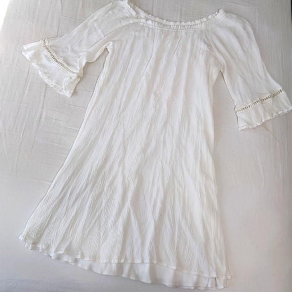 NAIF | Dresses | Naif Off The Shoulder White Boho Dress 34 Length ...